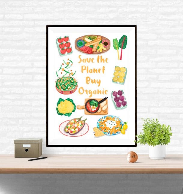 Organic Food Poster Delicious Food Wall Art