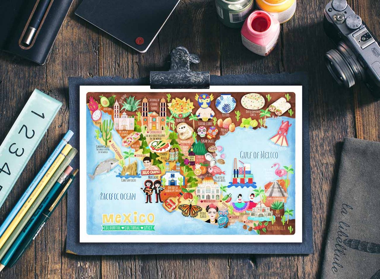 Map Postcard Reshoots - Liv Wan Illustration