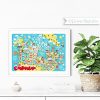 Canada Map Poster. Illustrated Map of Canada fun and colourful wall art