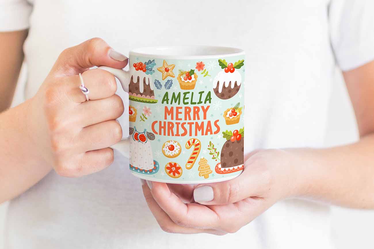 Custom Christmas Mugs - Liv Wan Illustration
